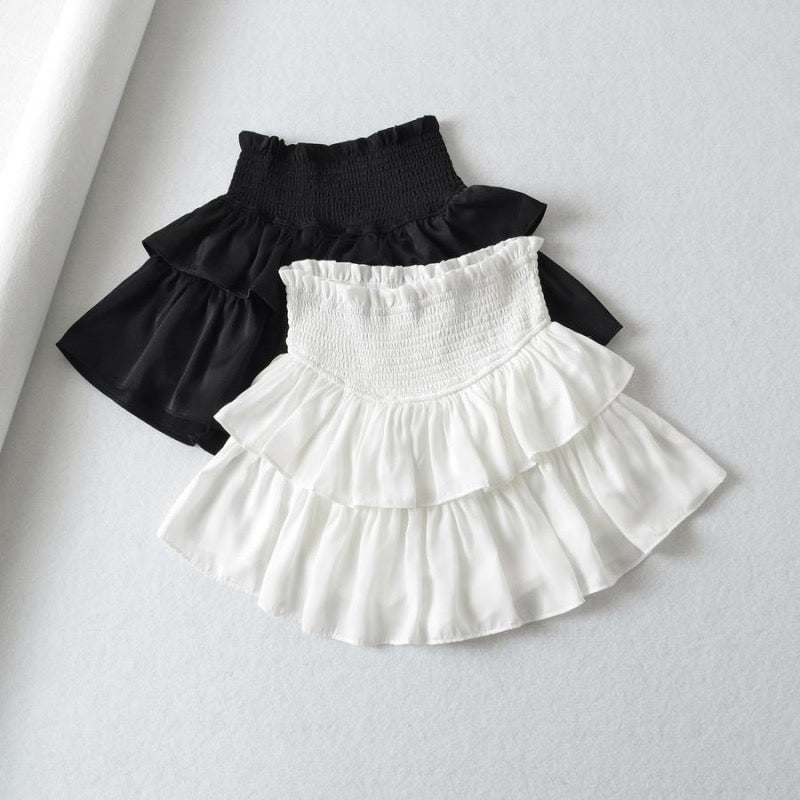 White/Black Ruffle Skirt – Juniper